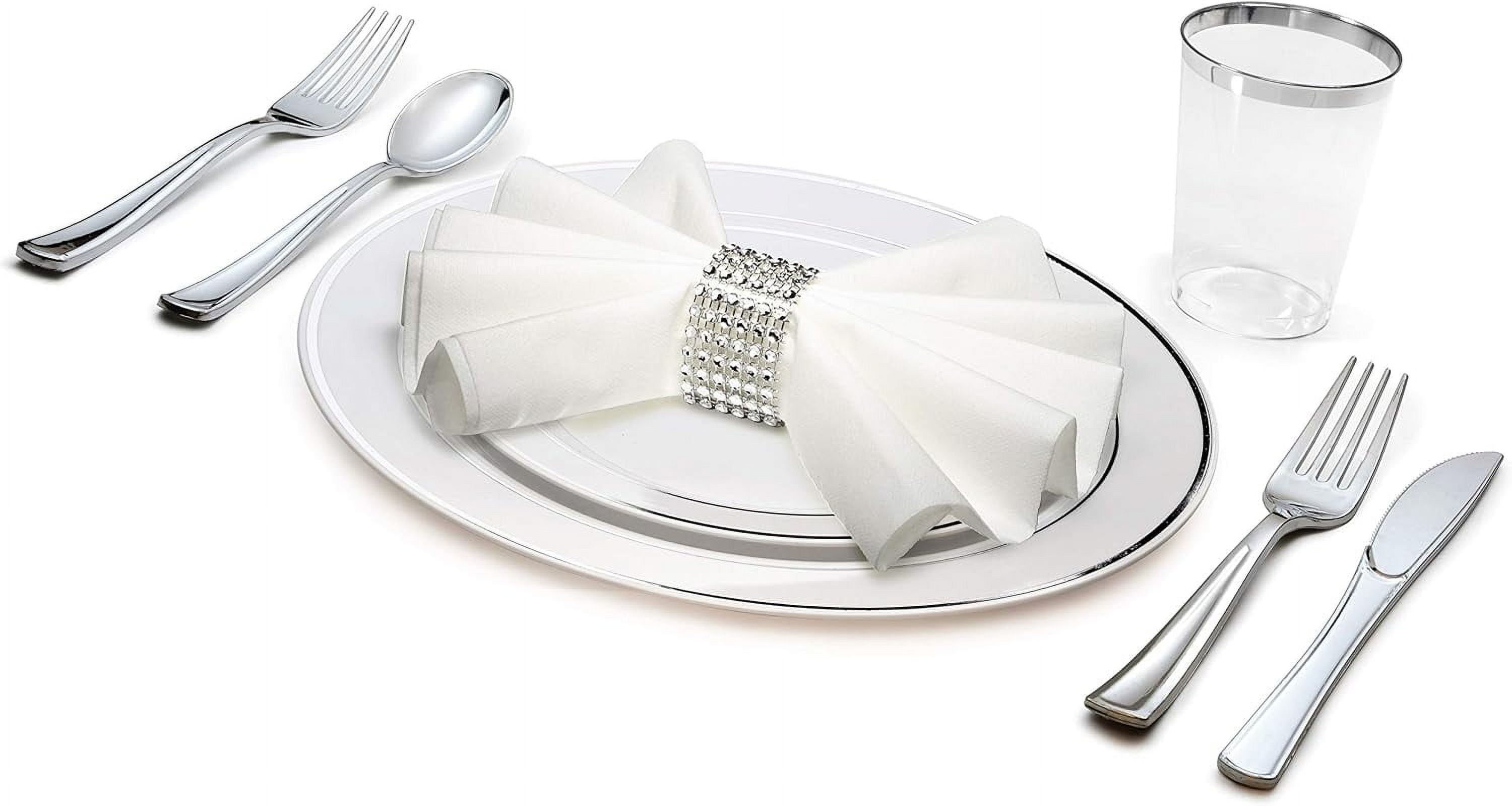 360 pcs/40 Guest-Full Tableware Set-Wedding Disposable Plastic Plates ...