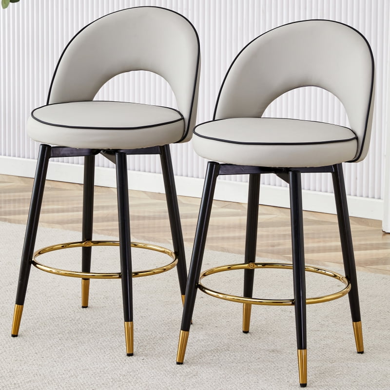 360 ° rotating bar chair. Modern PU comfortable cushioned bar chair ...