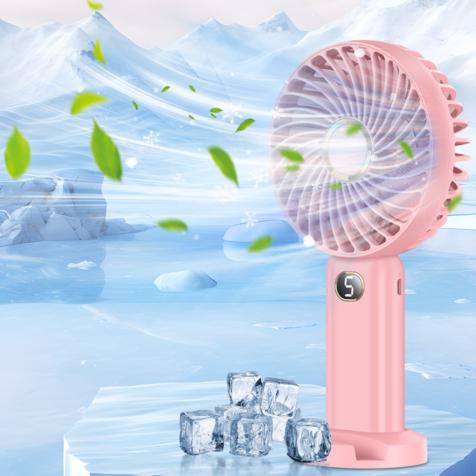360° rotation adjustable cooling fan 3 speeds personal small hand fan ...