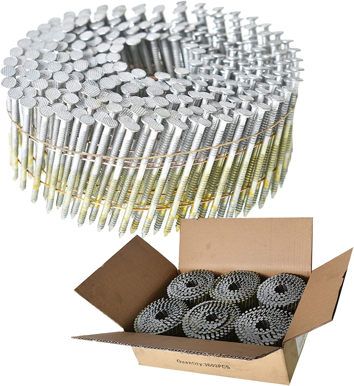 Hitachi 13367 2-1/4" X .092" Round Head Ring Shank Galvanized Siding ...