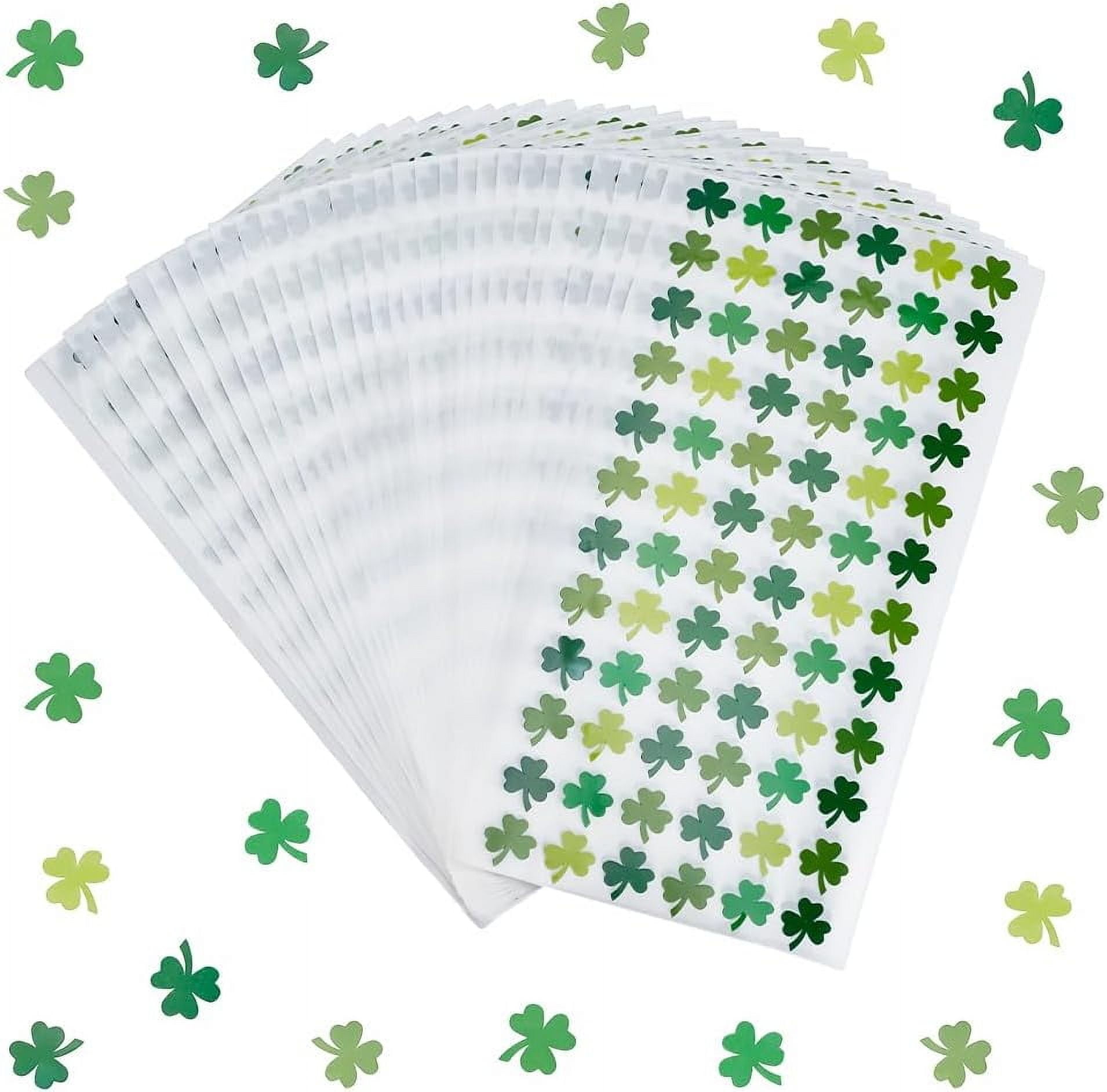 3600 Pcs Shamrock Stickers St. Patrick's Day Stickers Green Shamrock ...