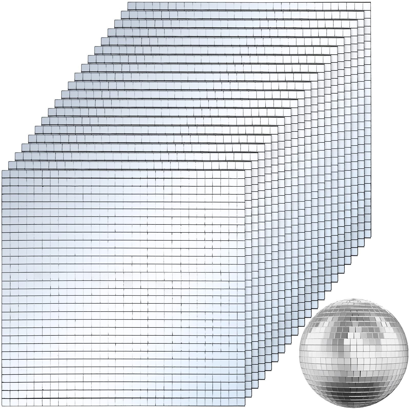 36000 Pieces Mirror Mosaic Tiles, 5 x 5 mm Self Adhesive Mirror ...