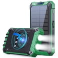 36000mAh Solar Power Bank, 15W Fast Charging, Wireless, 4 Built-in ...