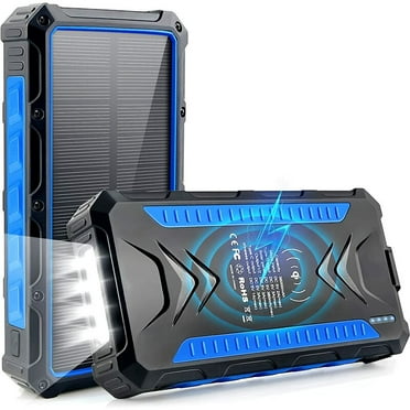 DuraHub - Solar Power USB Battery Bank with QI Wireless, True 20000mAh ...