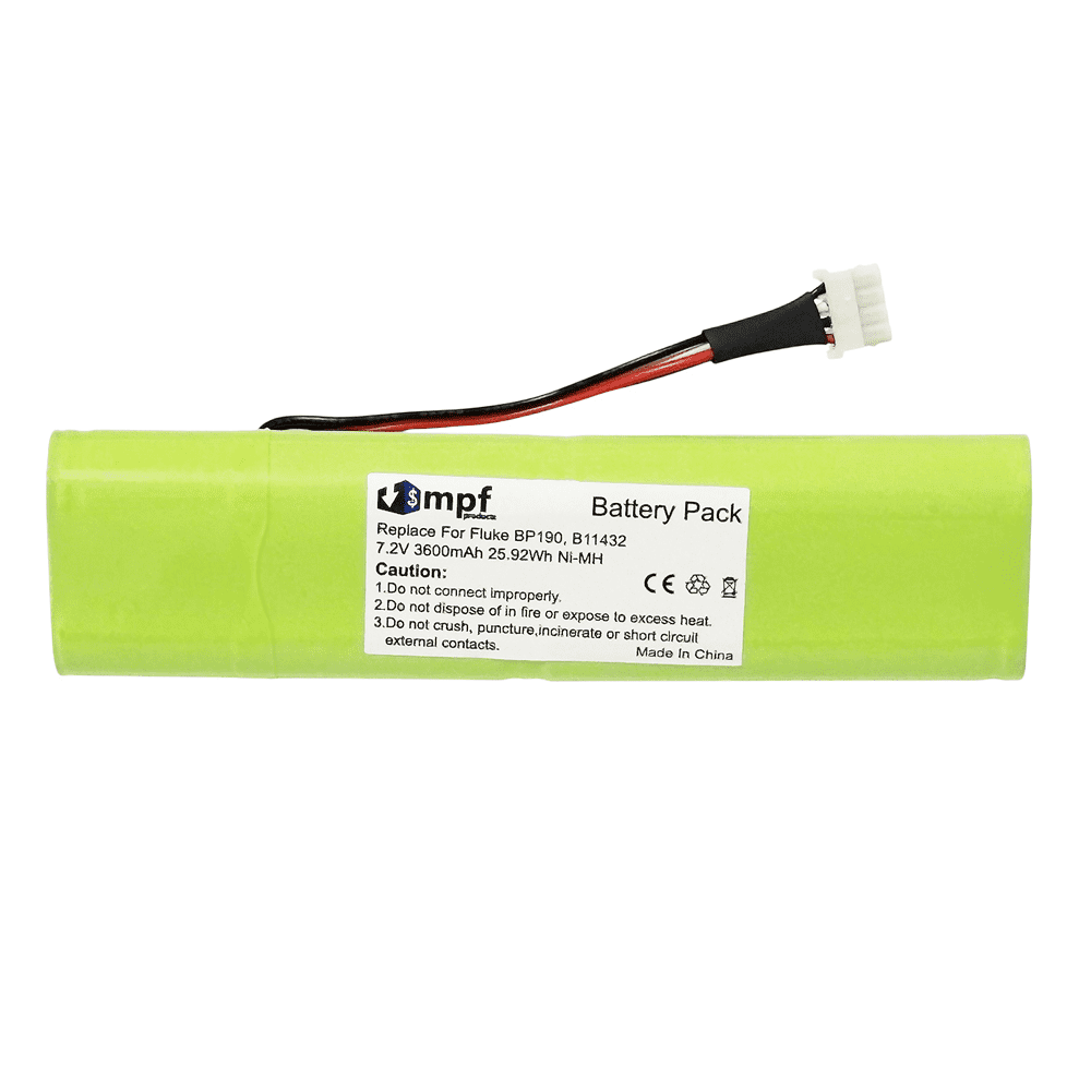 3600mAh BP190, BP-190, B11432 Battery Replacement for Fluke ScopeMeter ...