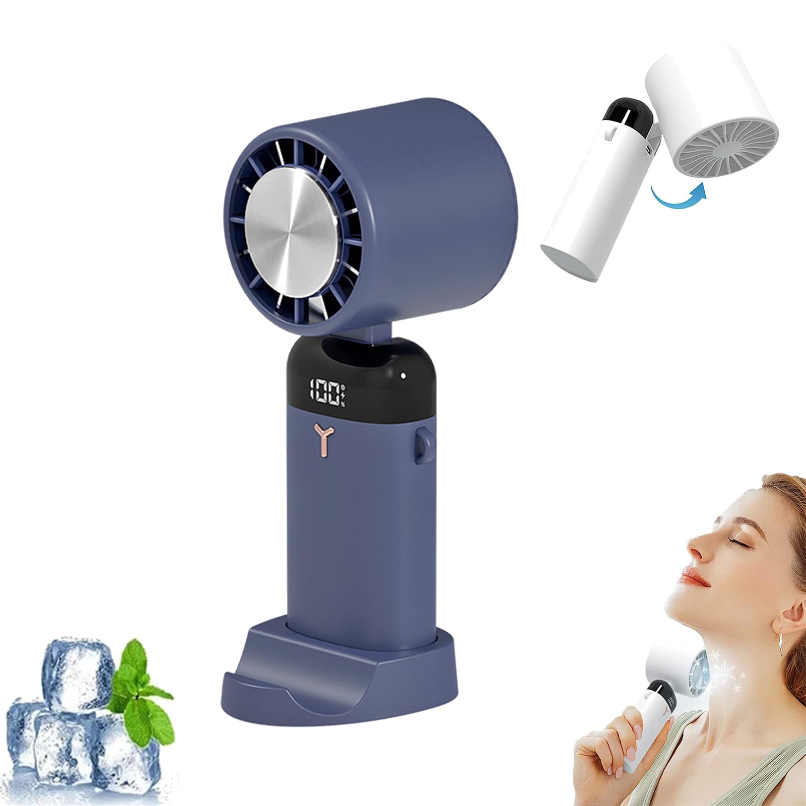 3600mAh Mini Handheld Fan Portable Semiconductor Refrigeration Cooling ...