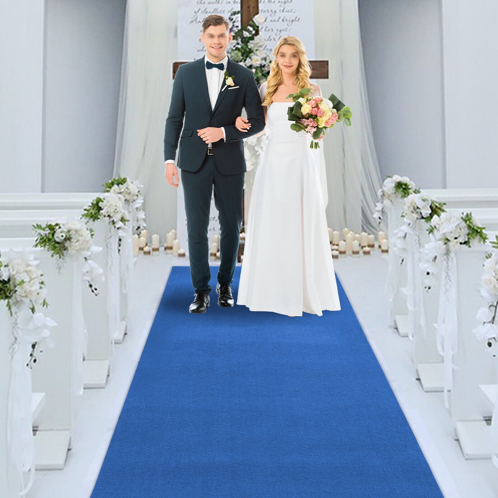 360GSM Blue Carpet Runner Wedding Award Party Event Aisle Rug DIY ...