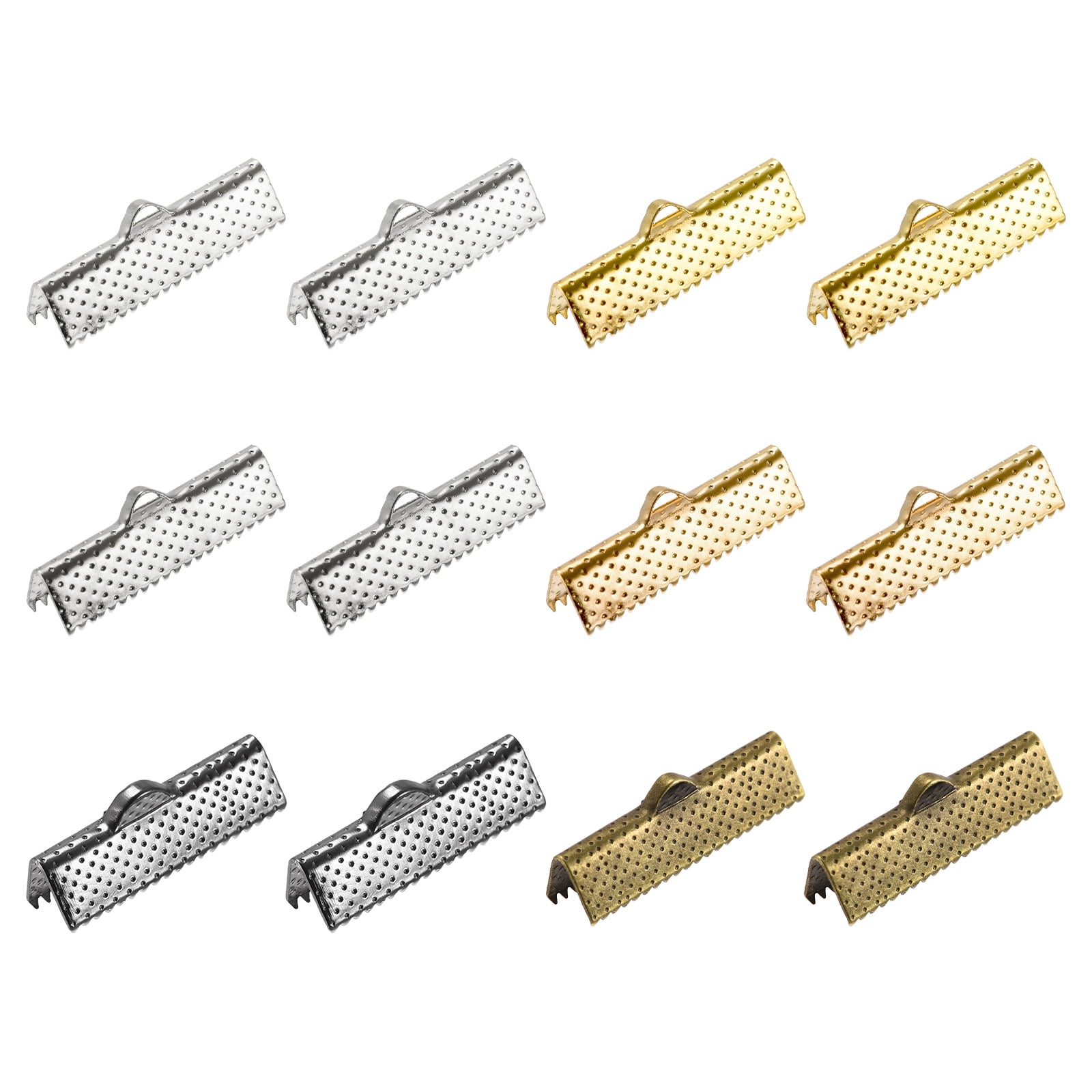 360Pack Ribbon Crimp Clamp Ends 25mm Cord End Clasp for DIY Craft 6 ...