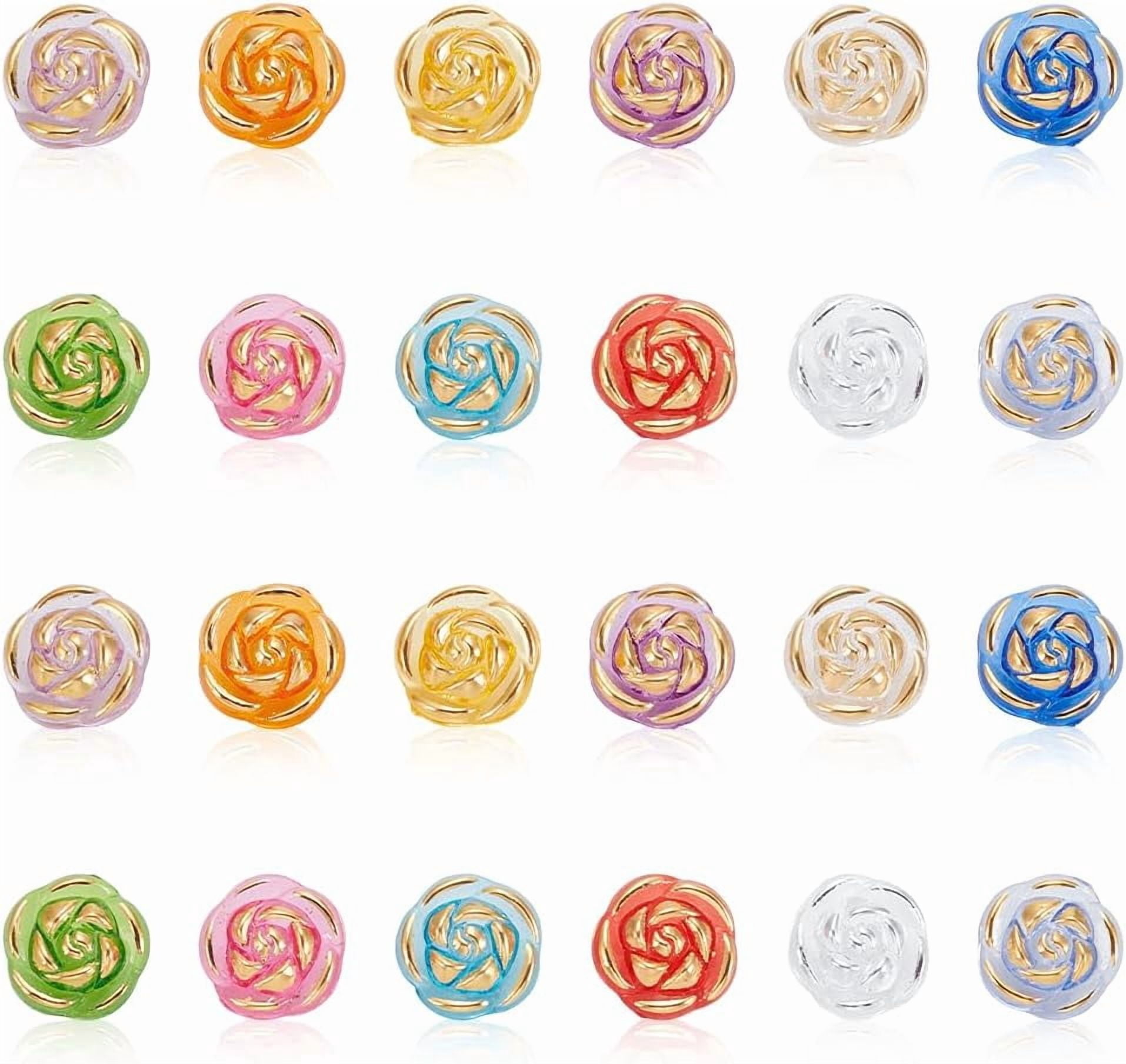 360Pcs 12 Colors Acrylic Resin Buttons 1-Hole Flower Mixed Color ...