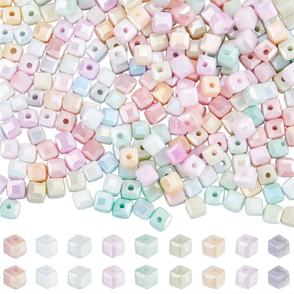 360Pcs 9 Colors Anti-Electroplate Glass Beads Strands Imitation ...