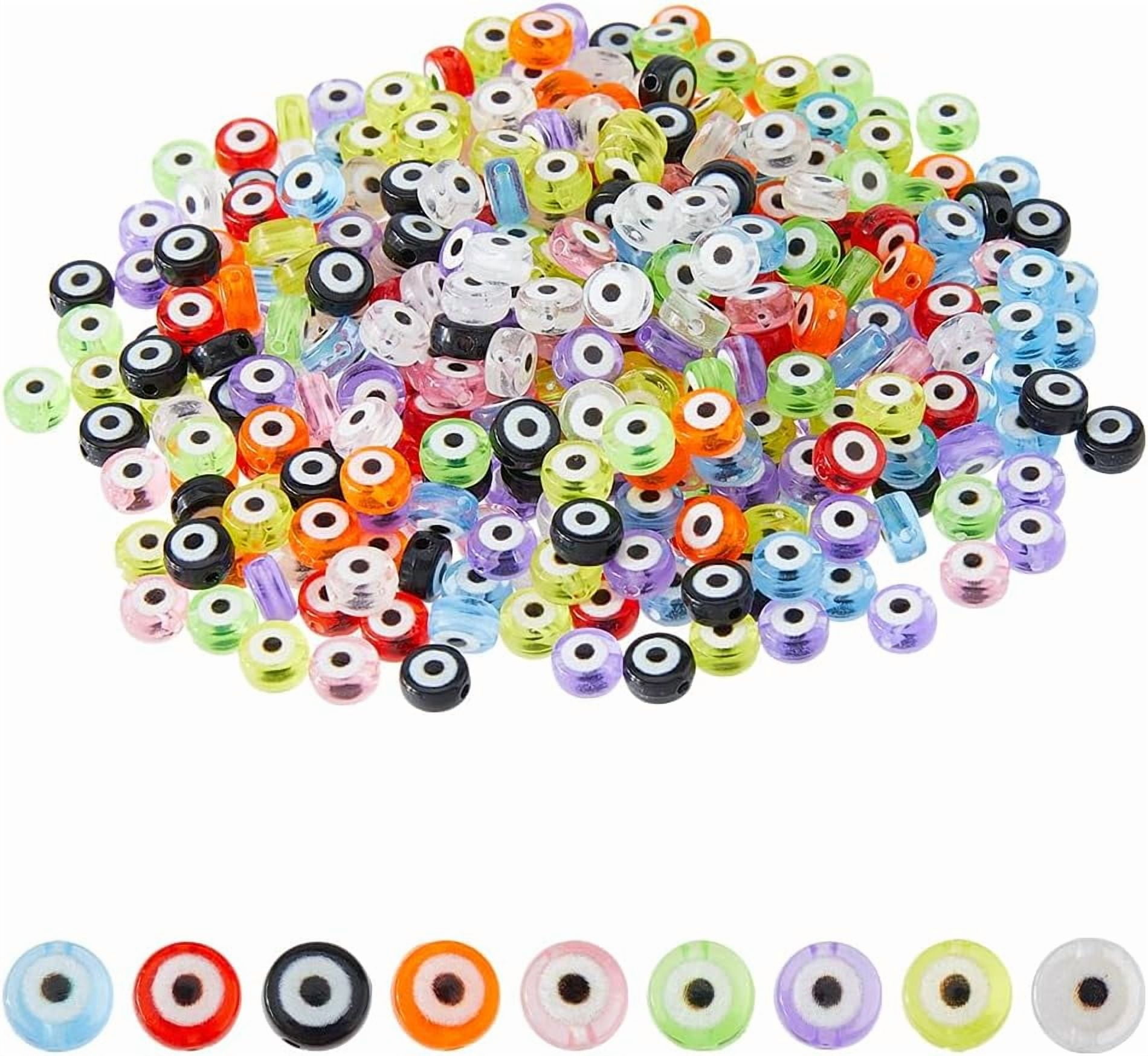 360Pcs 9 Colors Transparent & Printed Acrylic Beads Flat Round with ...