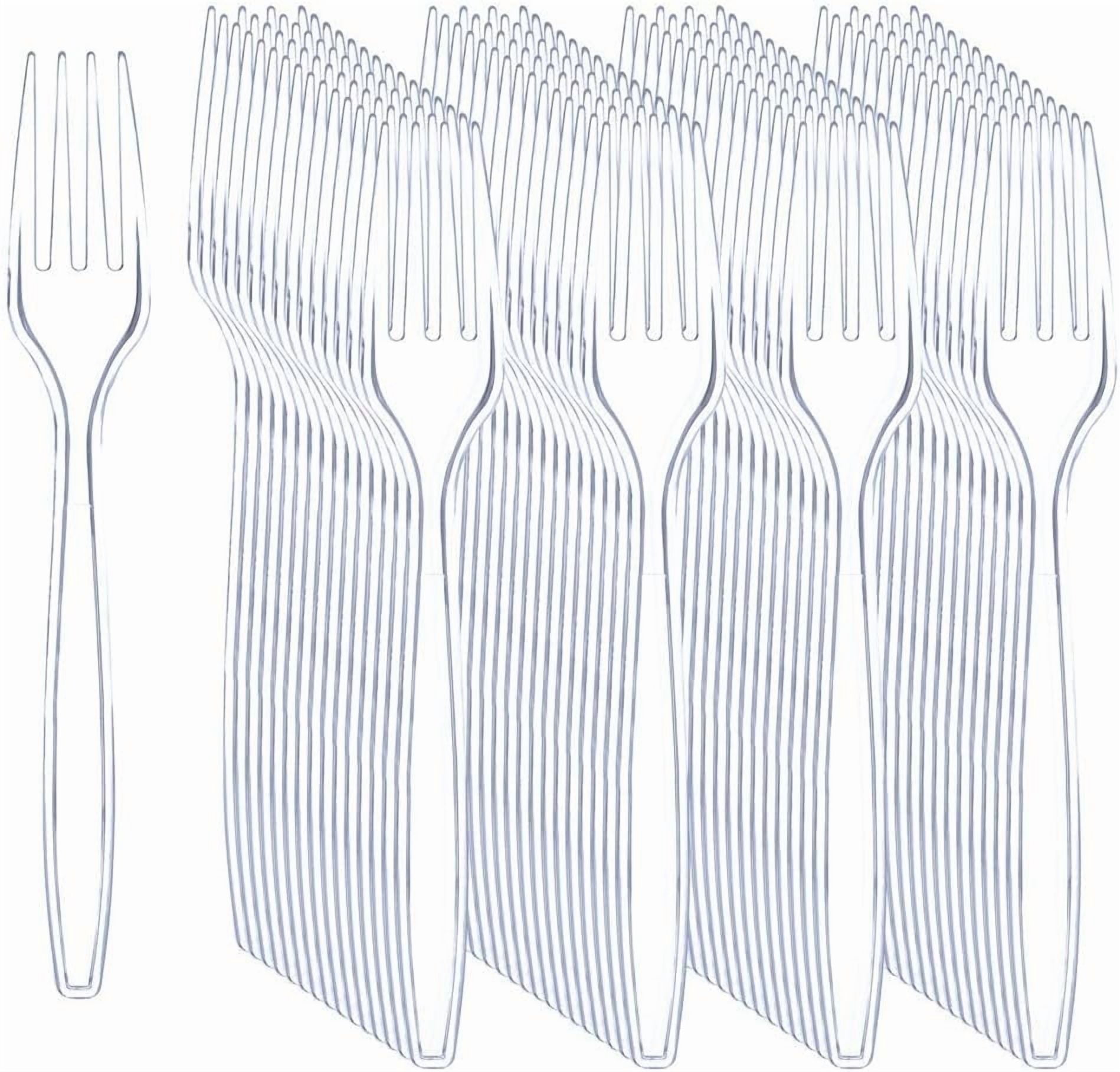 360Pcs Clear Plastic Forks - Heavy Duty Plastic Forks BPA-Free, 6.7 ...