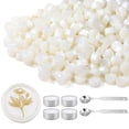 360Pcs Peal White Sealing Wax Beads with 2 Spoons and 4 Tea Candles for ...