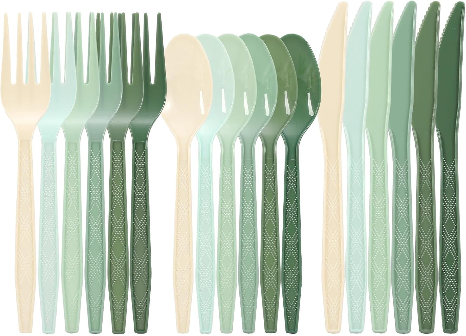 360Pcs Sage Green Plastic Silverware Heavy Duty Disposable Cutlery Set ...