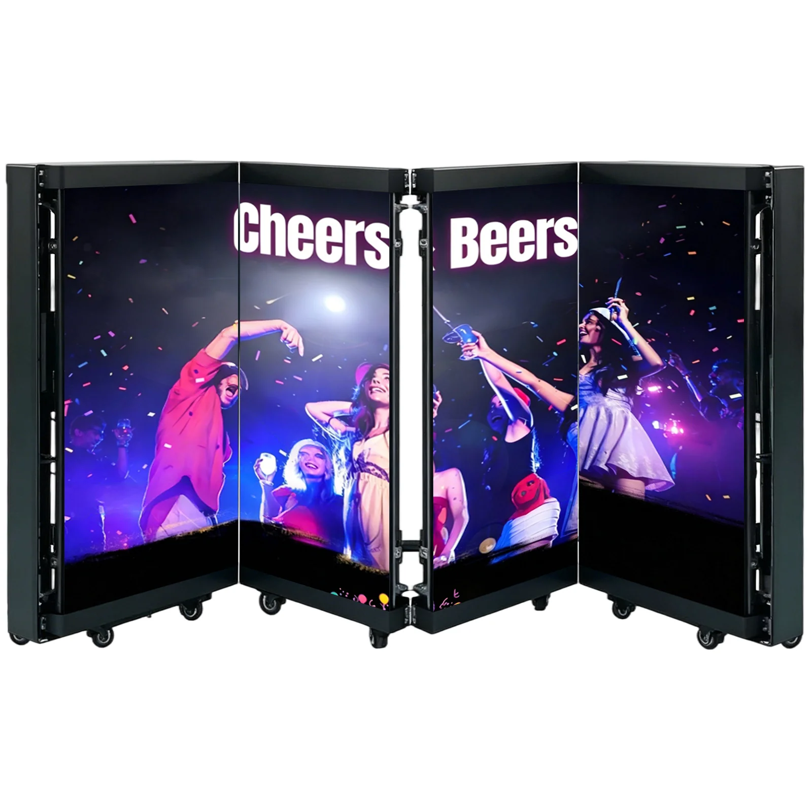 360SPB®P3.91 LED 6-Fold Portable DJ Booth with Wheels, with App ...