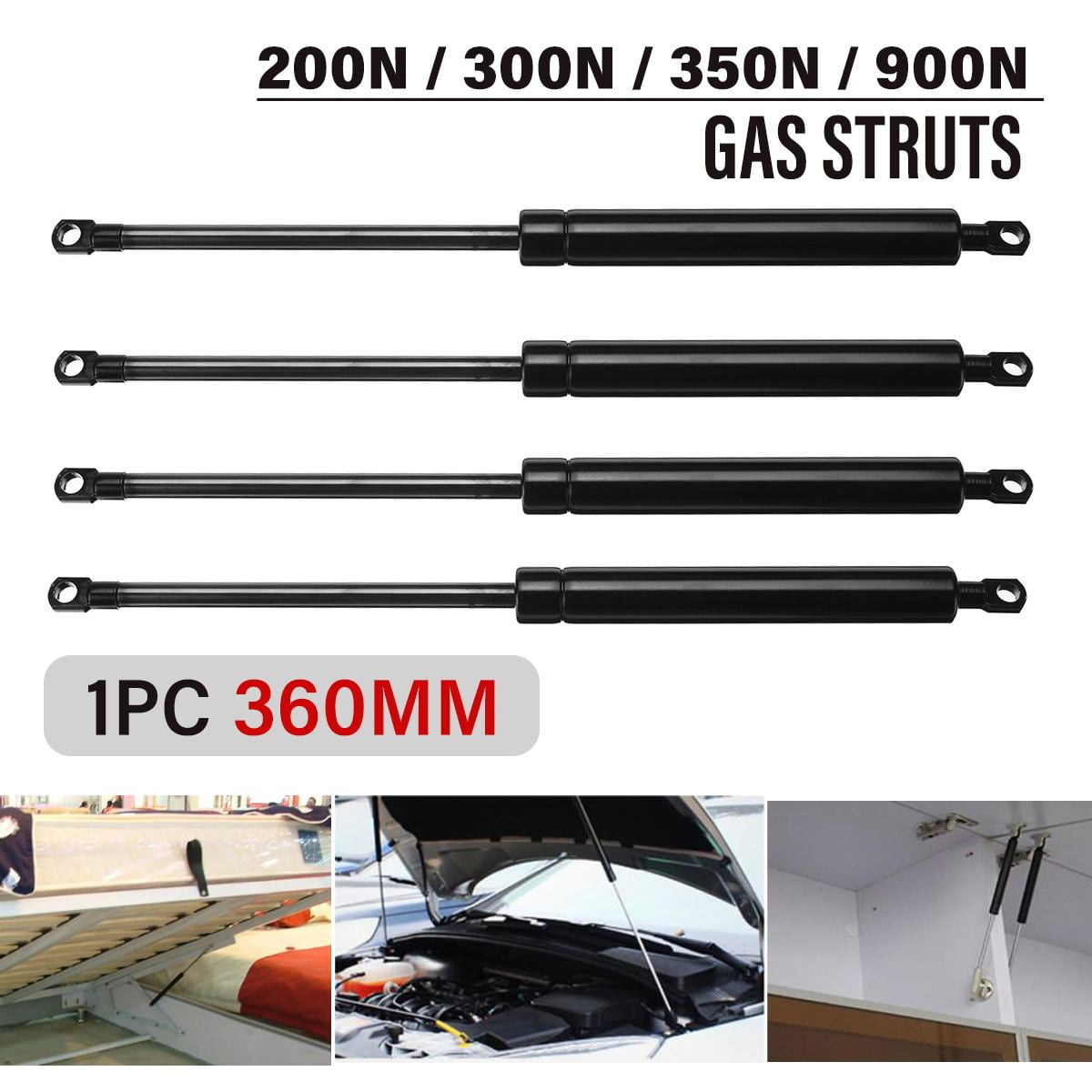 360mm 150N-900N Car Struts Bonnet Hood Rear Trunk Tailgate Boot Shock ...