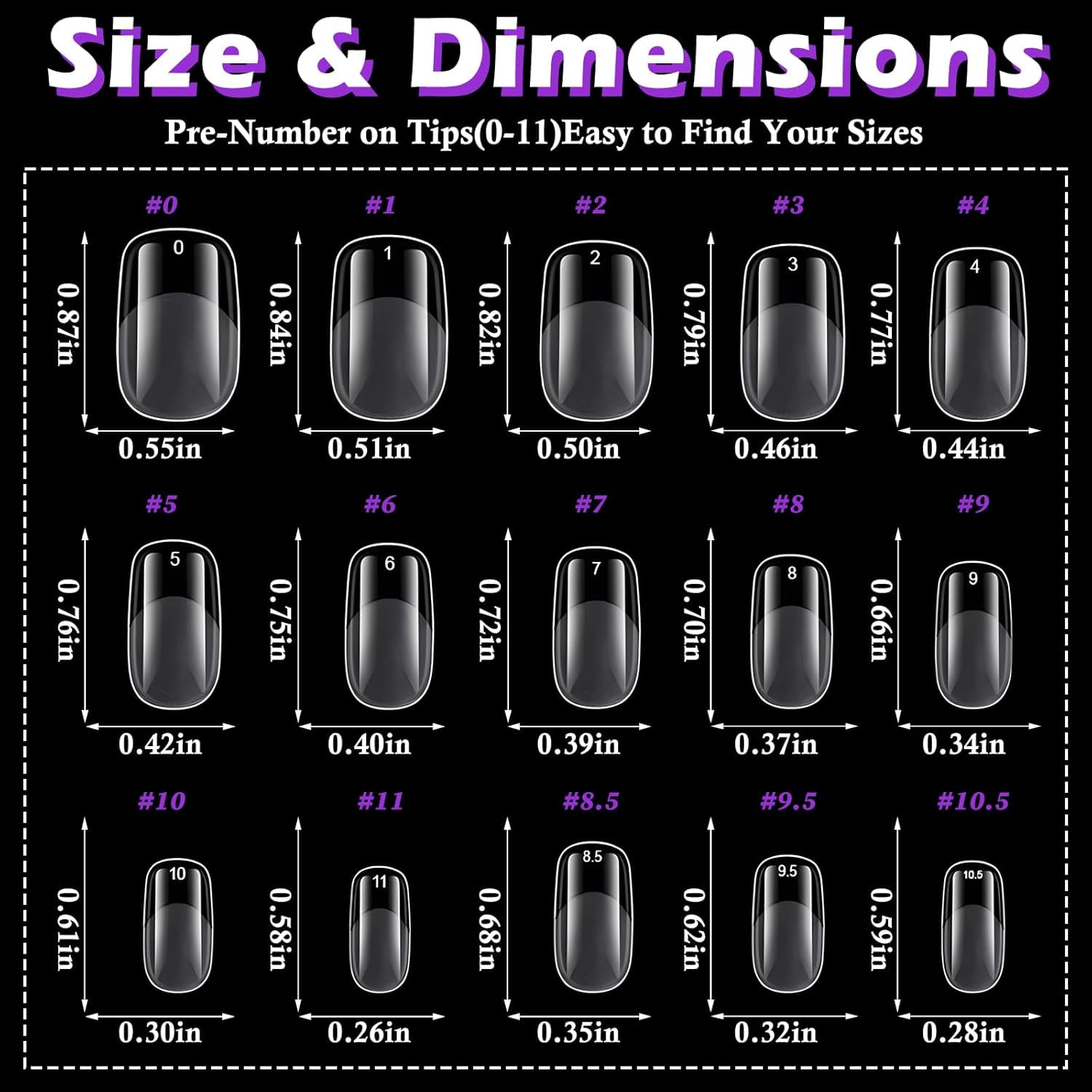 360pc Medium Squoval Nail Tips Clear Fake Nails Soft Gel Nail Tips Full ...