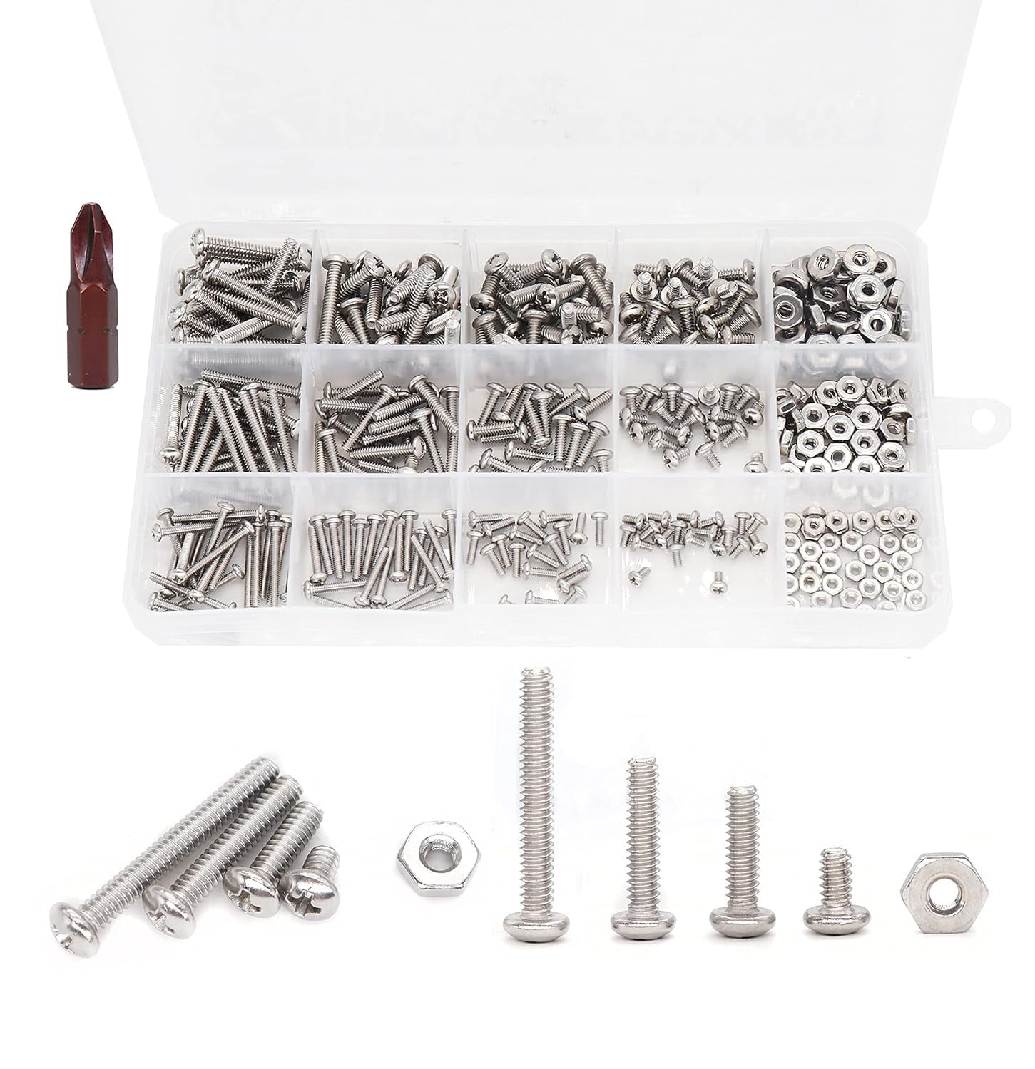 360pcs #2-56#4-40#6-32 Pan Head Phillips 304 Stianless Steel Screws and ...