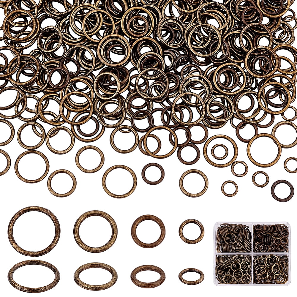 360pcs Closed Jumps Rings 6/8/10/12mm O Rings Brass Soldered Jump Rings ...
