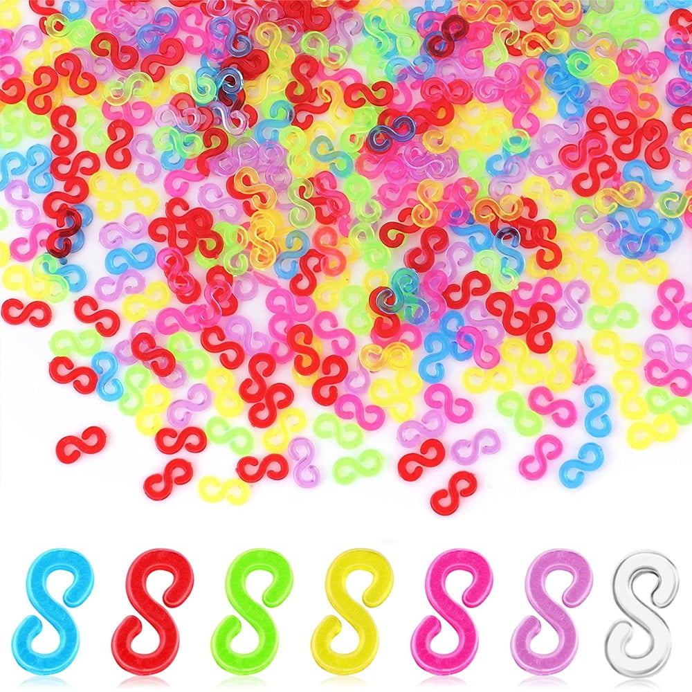 360pcs S Clips Loom Band Clips Plastic Connectors Refills Bracelet Loom ...