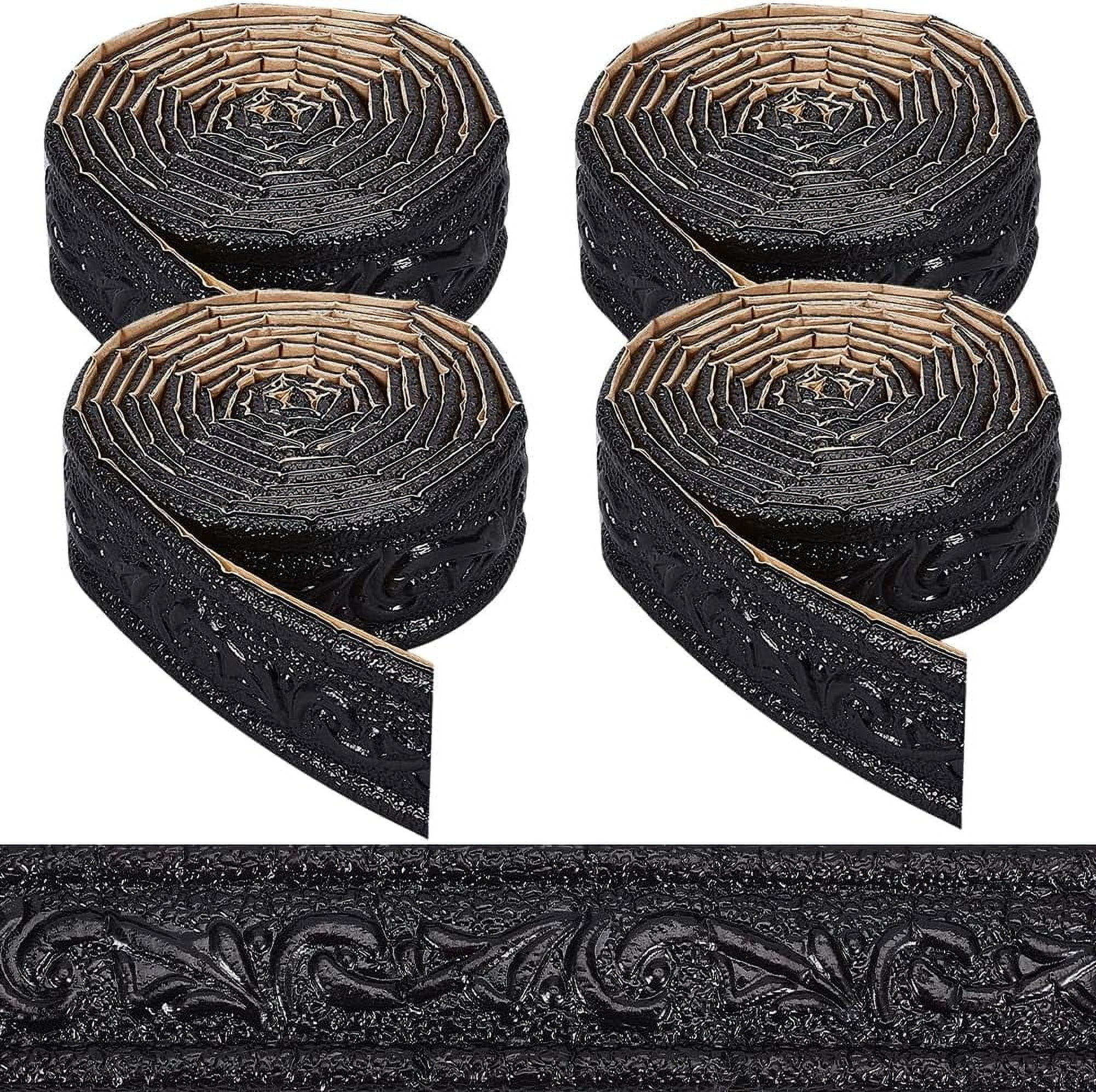 362 x 1.8in Peel and Stick Crown Molding Black 3D Self Adhesive ...