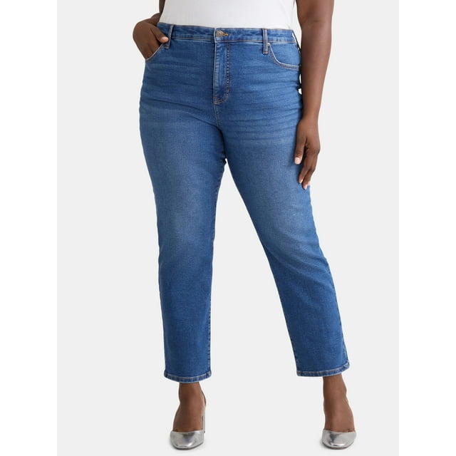 Terra & Sky Women's Plus Size Straight Jeans, Sizes 16WP-28W - Walmart.com