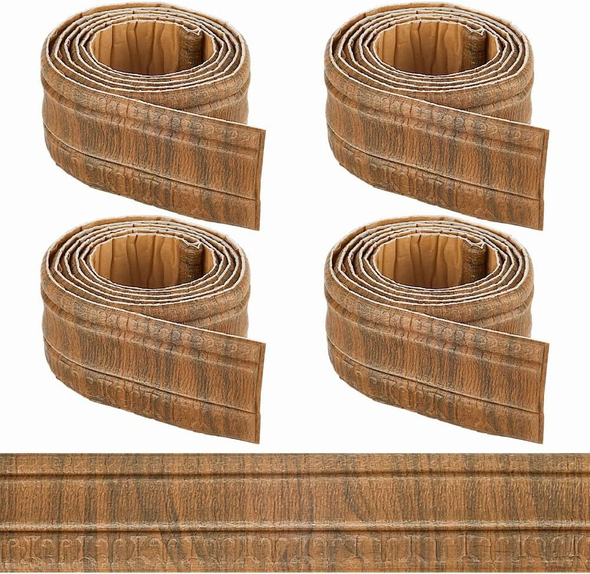 362x3.14in Peel and Stick Wallpaper Border Molding Camel Brown Wood ...