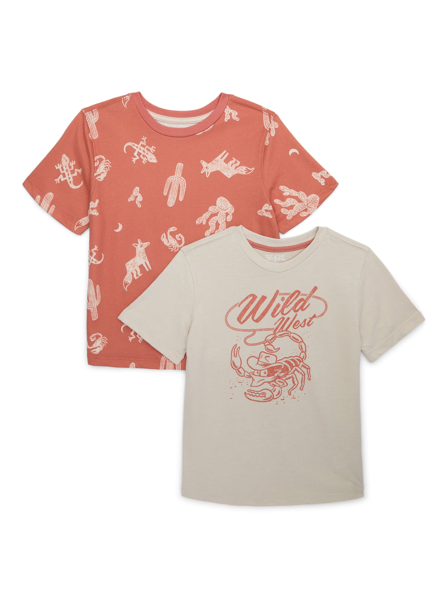 365 Kids From Garanimals Boys Mix and Match Multipack Graphic Tees, 2 ...
