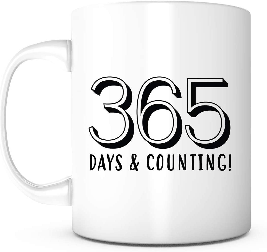 365 Days & Counting BNW-11 Ounce Ceramic Mug, Anniversary Valentine's ...