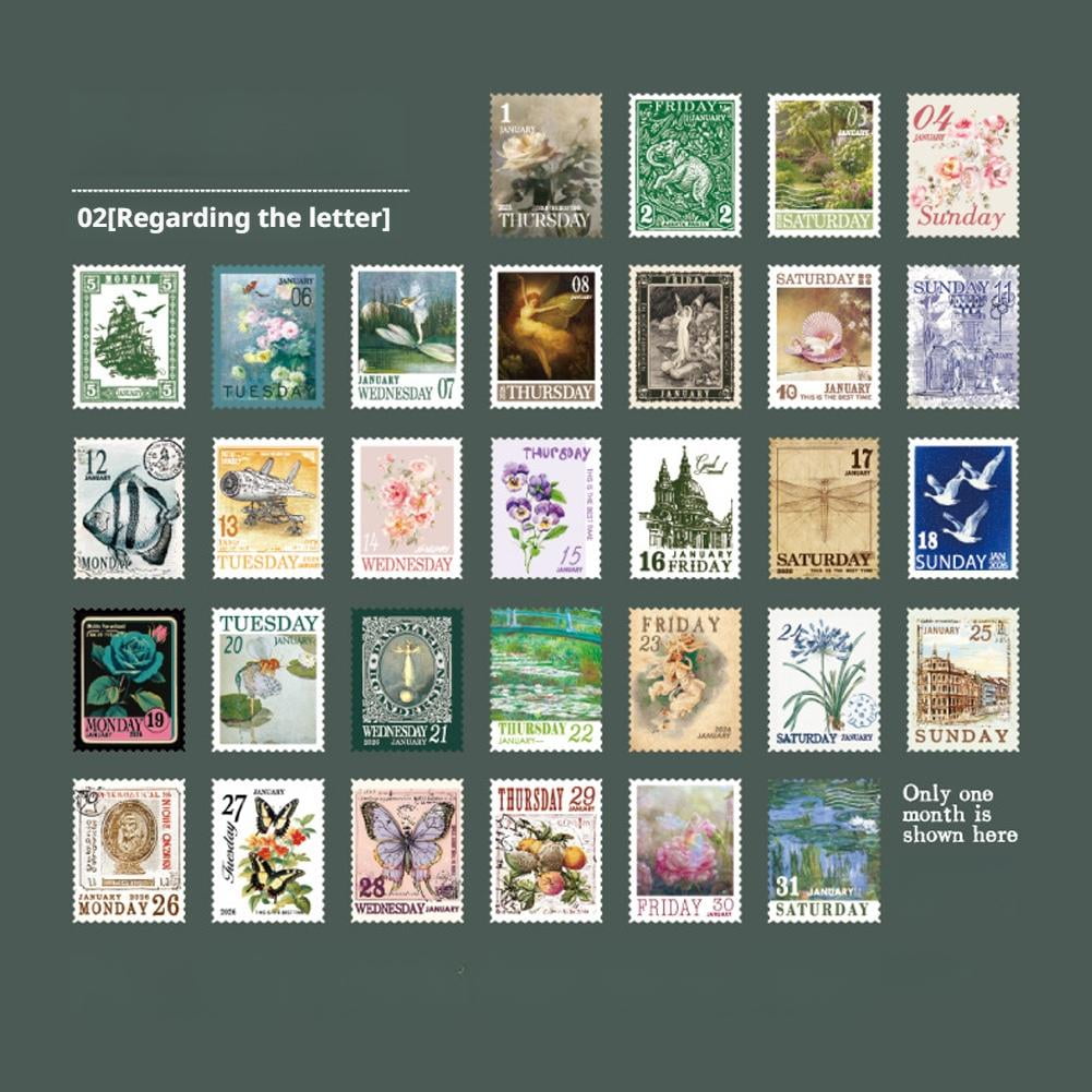 365 Days Tear-Off Calendar Stamps for Journaling Premium Washi Paper ...