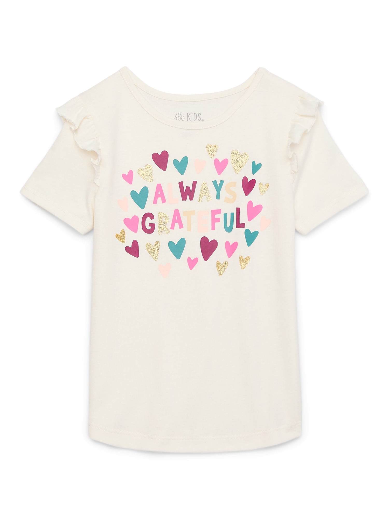 365 Kids From Garanimals Girls Ruffle Tee with Short Sleeves, Sizes 4 ...