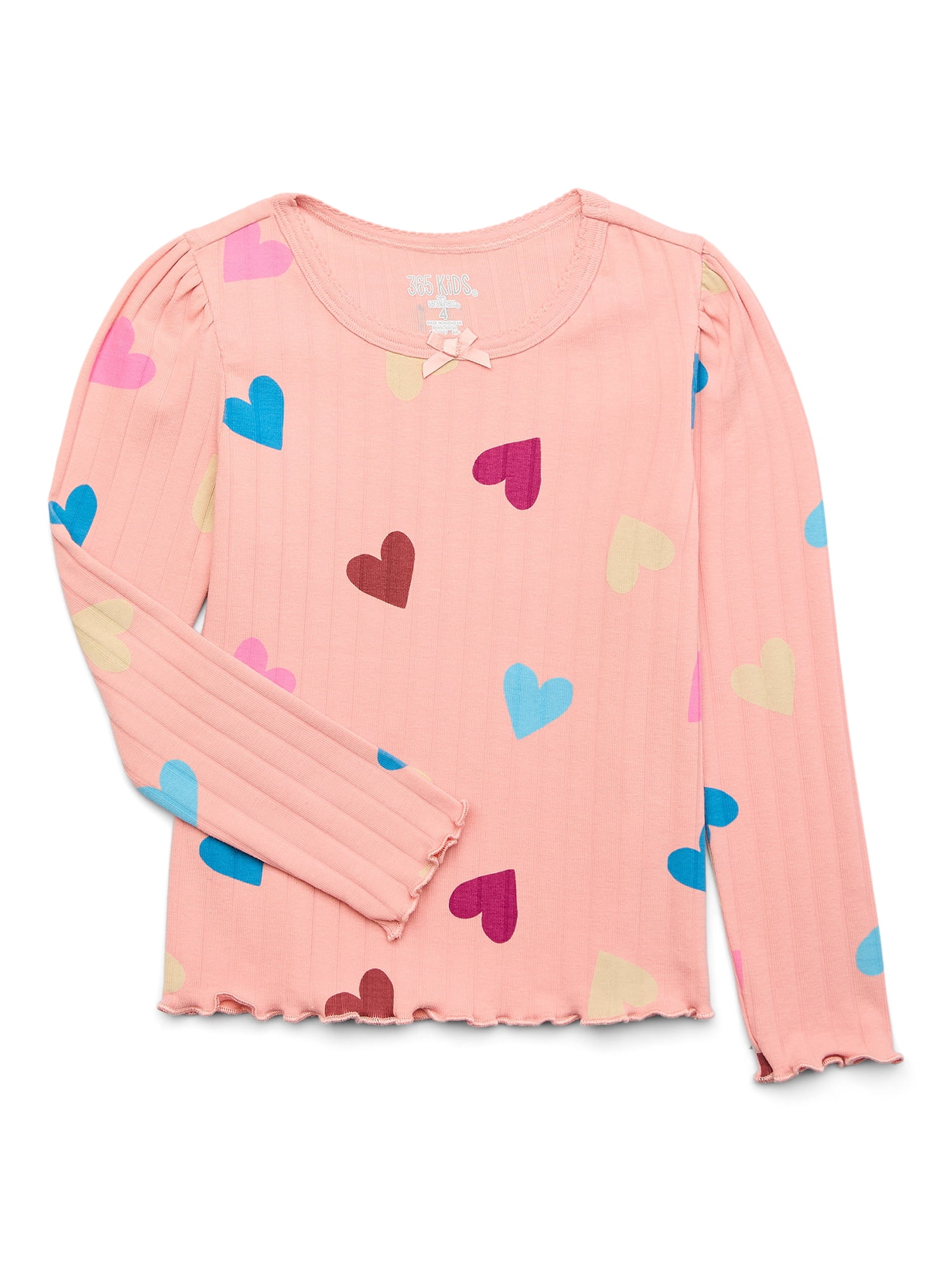 365 Kids from Garanimals Girls Print Rib T-Shirt, Sizes 4-10 - Walmart.com