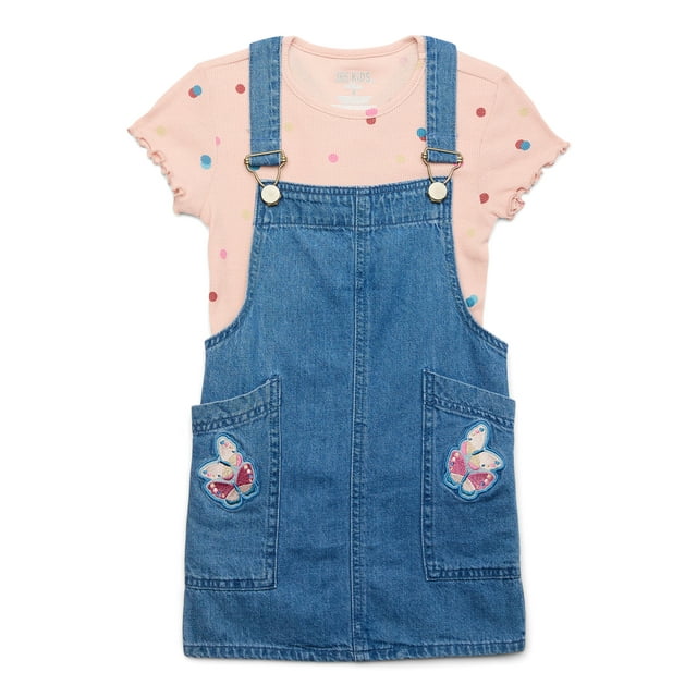 365 Kids From Garanimals Girls Skirtall with Rib Tee, Sizes 4-10, Fun ...