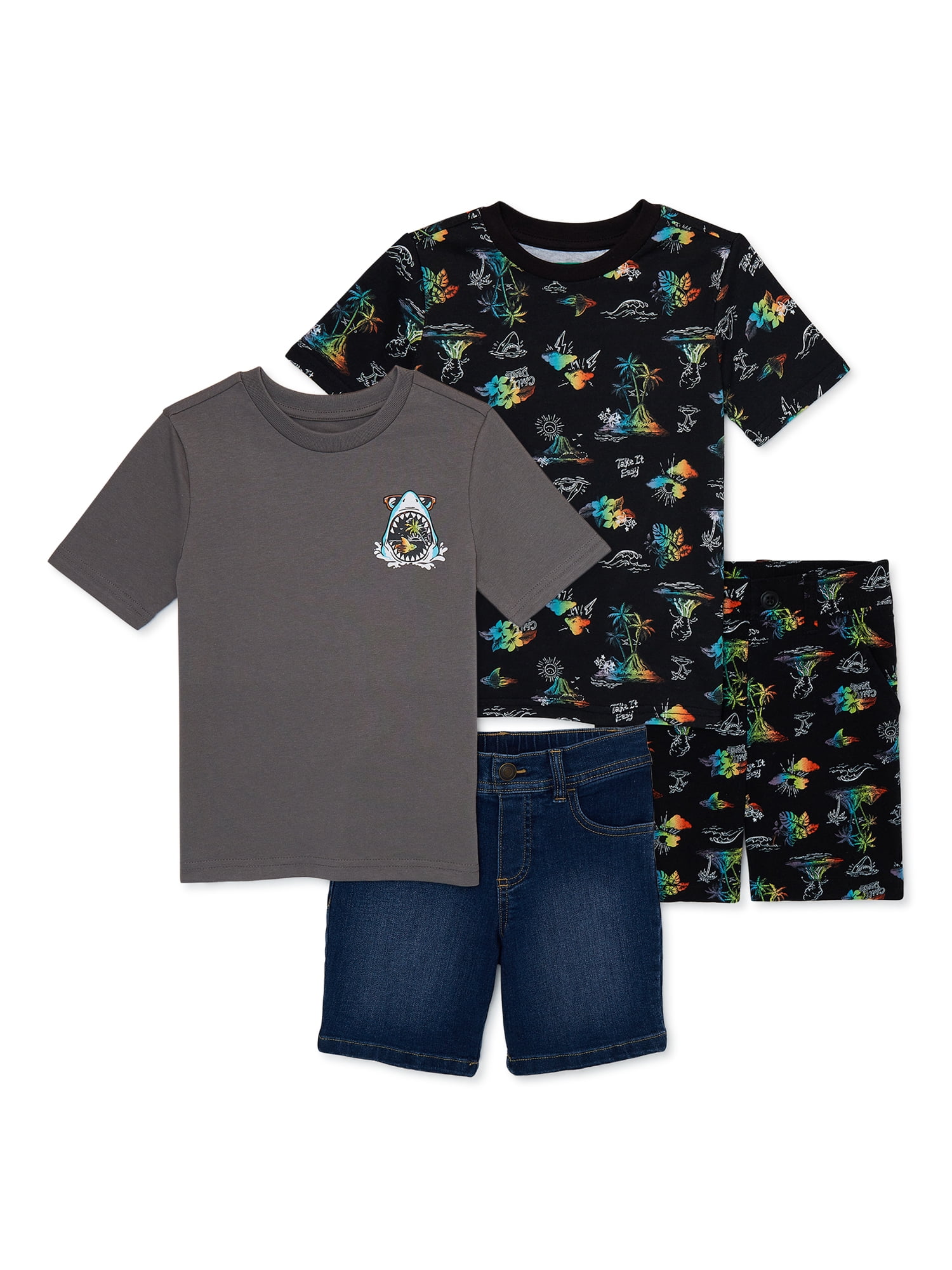 365 Kids From Garanimals Boys Graphic T-Shirt and Chino Short Set, 4 ...