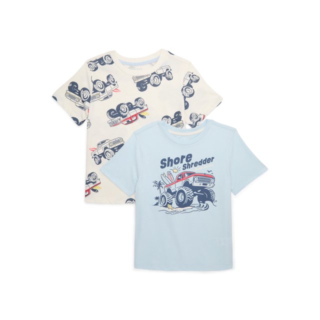 365 Kids From Garanimals Boys Mix and Match Multipack Graphic Tees, 2 ...