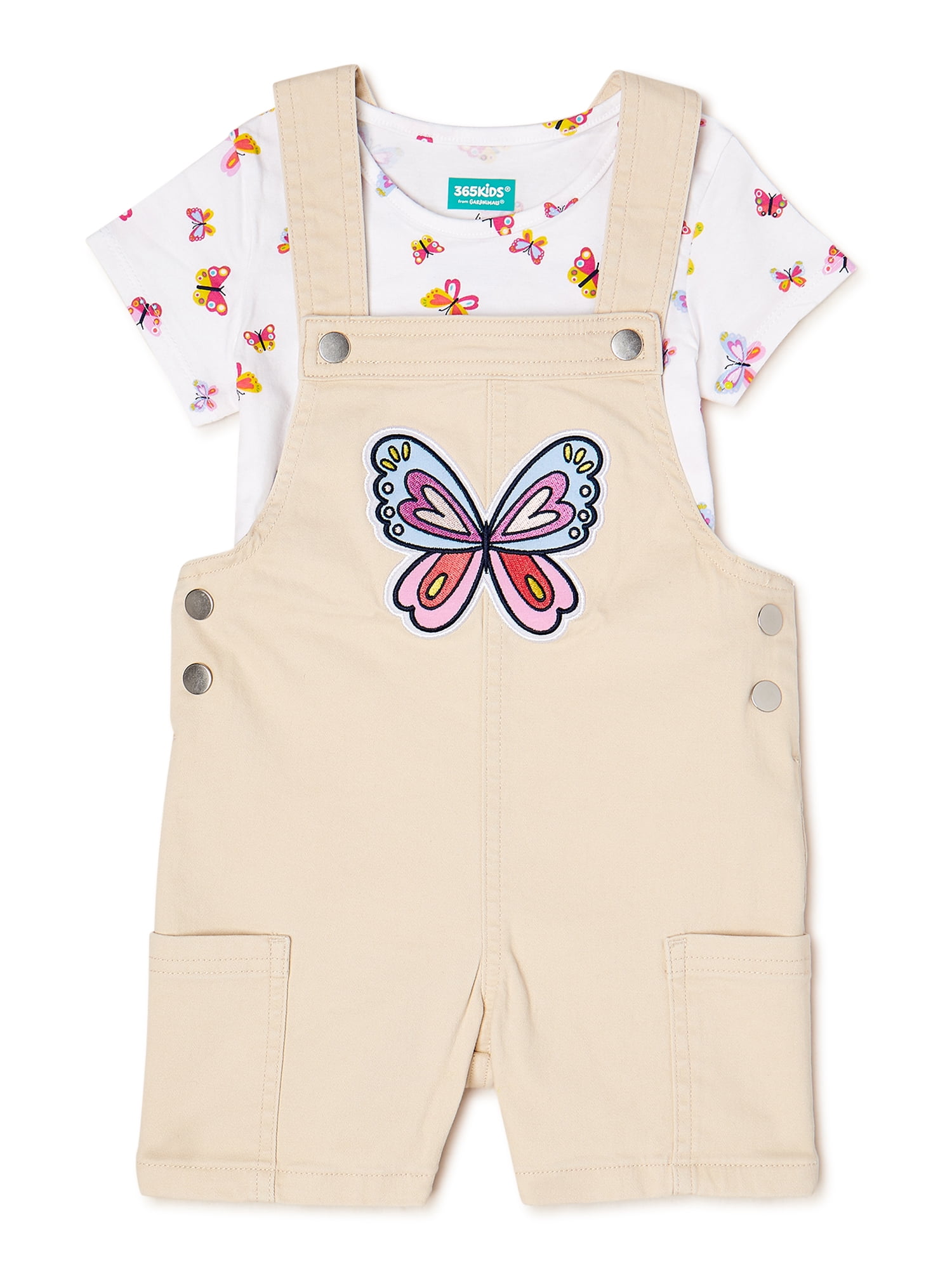 365 Kids From Garanimals Girls Butterfly Shortall, Sizes 4-10 - Walmart.com