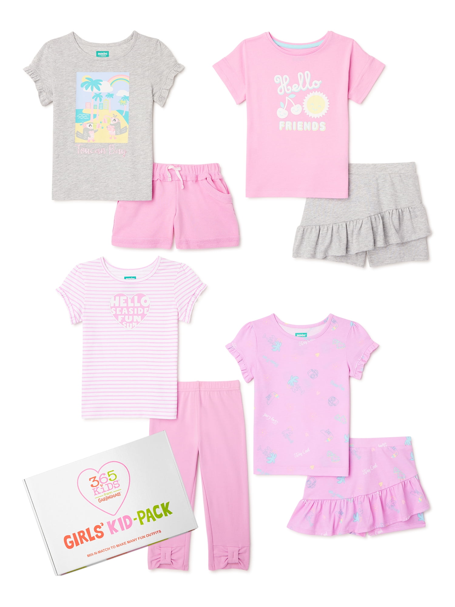 365 Kids From Garanimals Girls Kid-Pack Gift Box, 8-Piece, Sizes 4-10 ...
