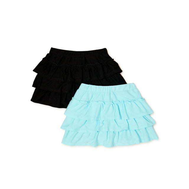 365 Kids From Garanimals Girls Ruffle Scooter Skirts, 2-Pack, Sizes 4 ...
