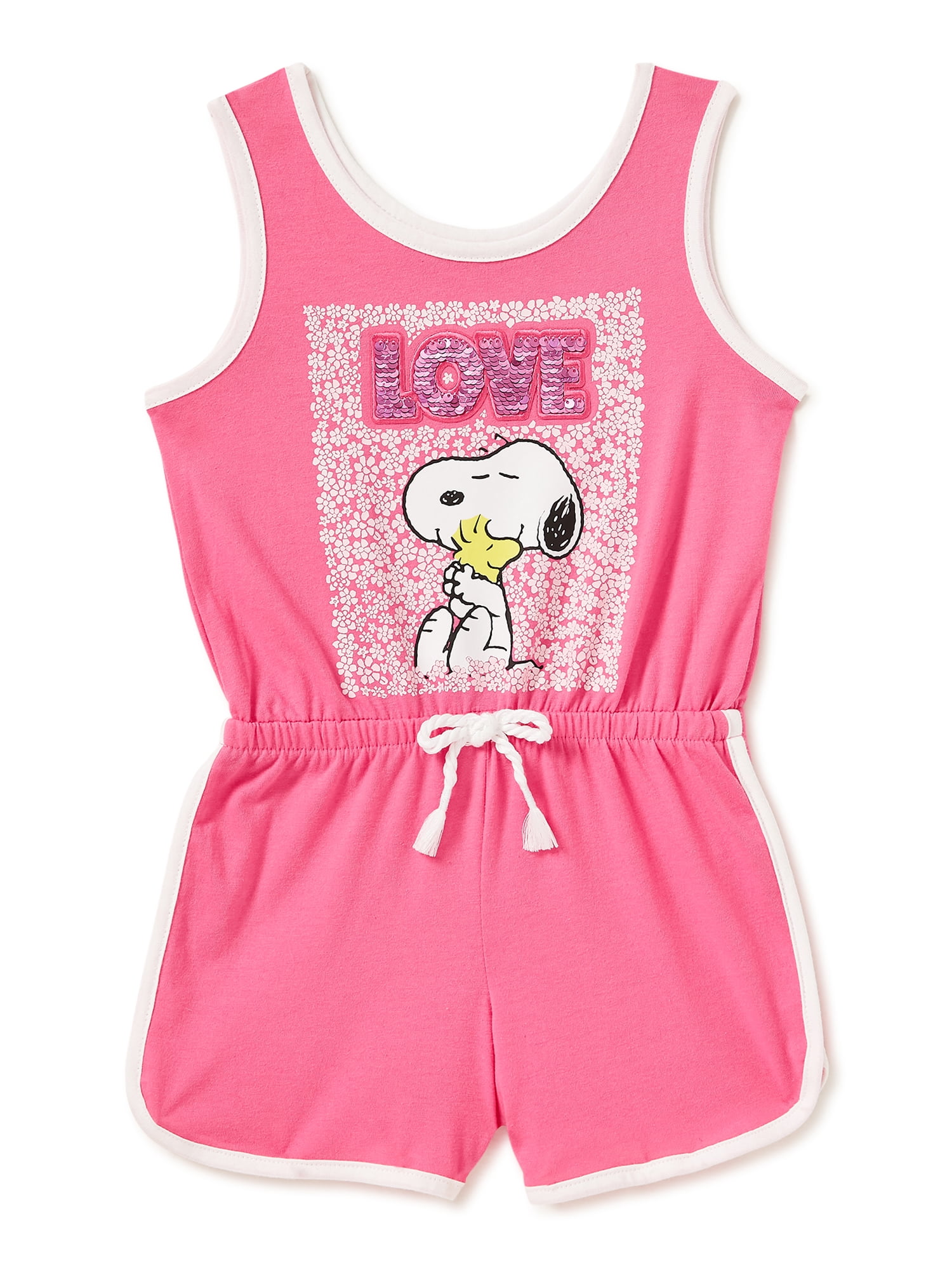 365 Kids From Garanimals Girls Sequin Peanuts Snoopy Graphic Romper ...