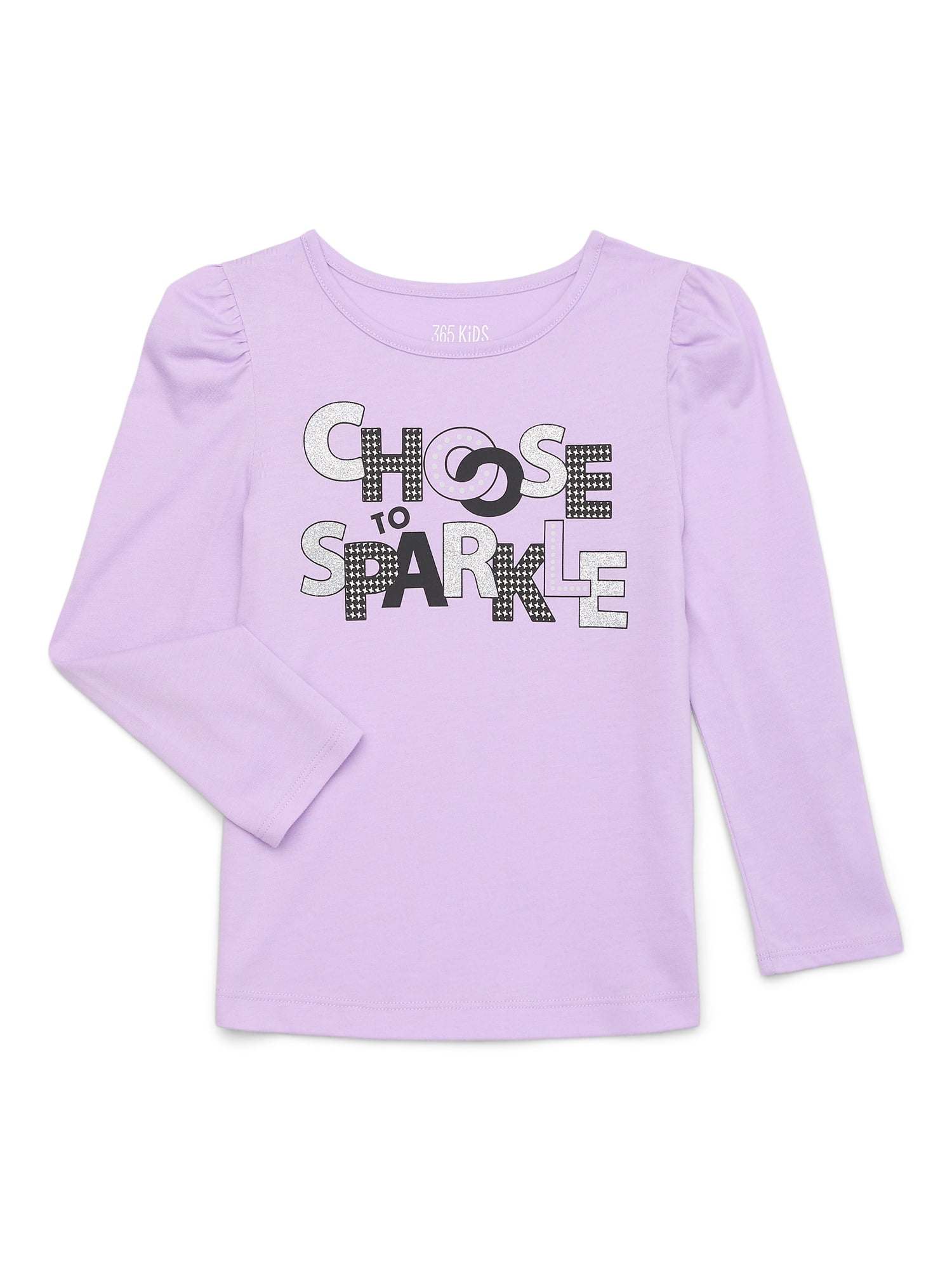 365 Kids From Garanimals Girls Puff Sleeve Tee with Long Sleeves, Sizes ...