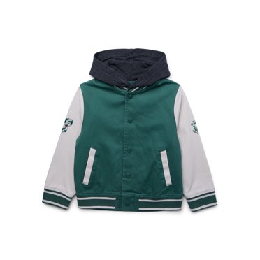 Minecraft Creeper French Terry Varsity Zip Up Bomber Jacket Little Kid ...