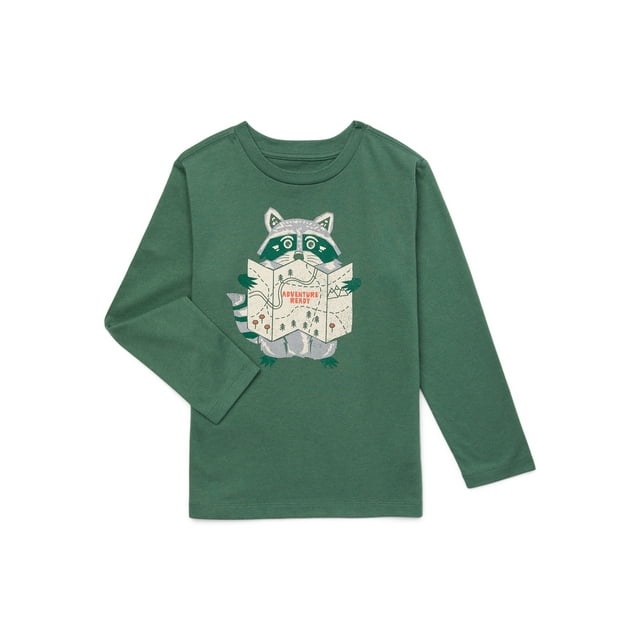 365 Kids From Garanimals Boys Long Sleeve Graphic Tee, Cotton Blend ...