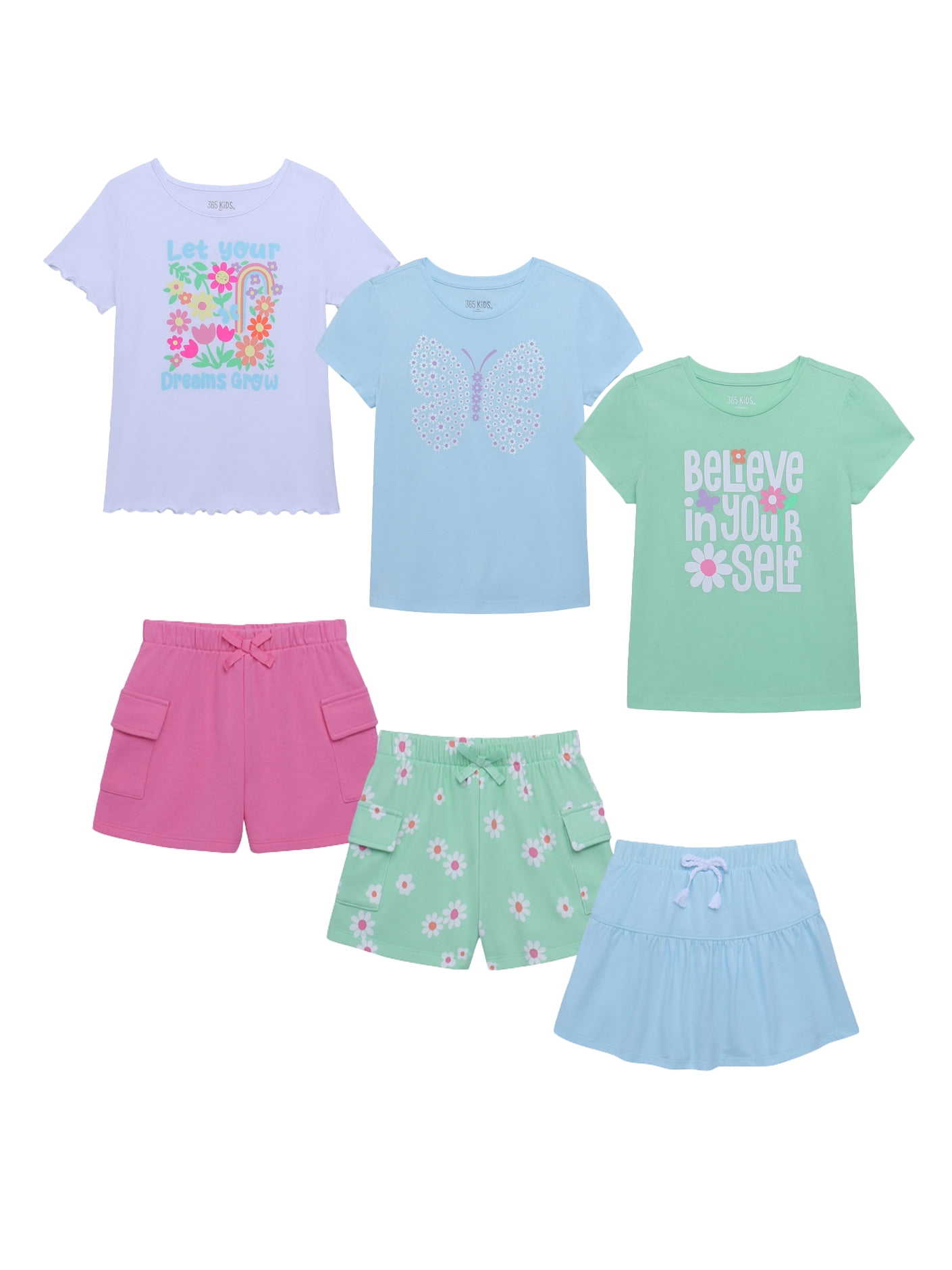 365 Kids From Garanimals Girls Mix and Match Kid-Pack Outfit Set, 6 ...