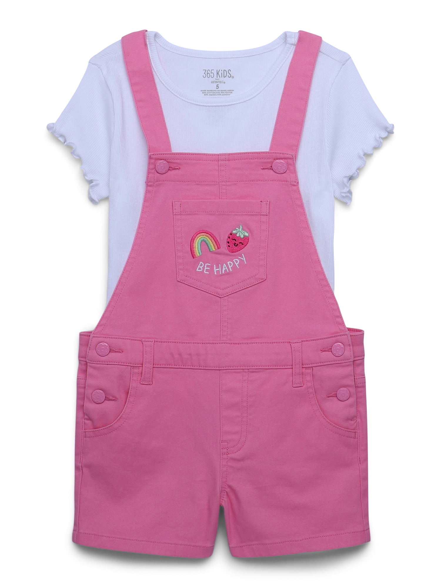 365 Kids Garanimals Girls Cotton Shortalls Set - Walmart.com