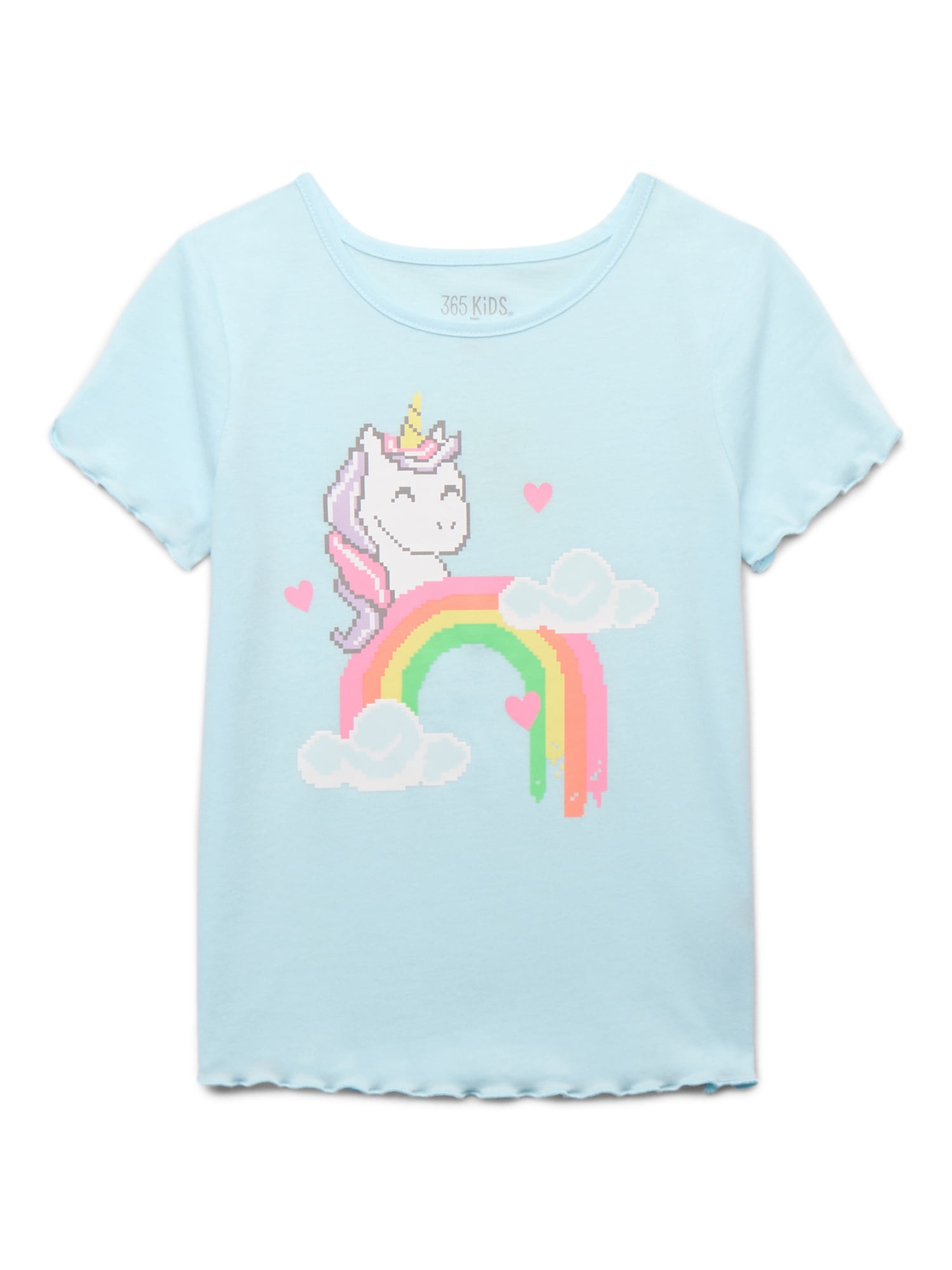 365 Kids by Garanimals Girls Everyday Lettuce Edge Tee with Short ...