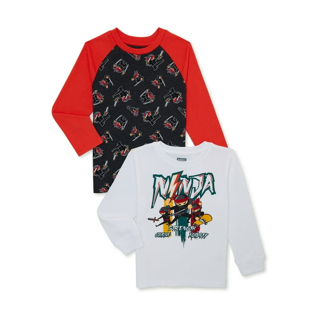 365 Kids from Garanimals Boys Long Sleeve Thermal Tee, 2-Pack, Sizes 4 ...