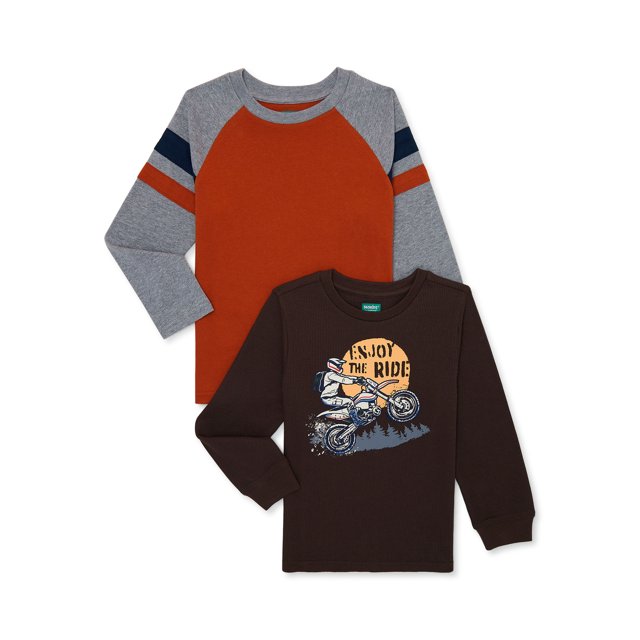 365 Kids Boys Long Sleeve Thermal Tee 2-Pack - Sizes 4-10 - Walmart.com