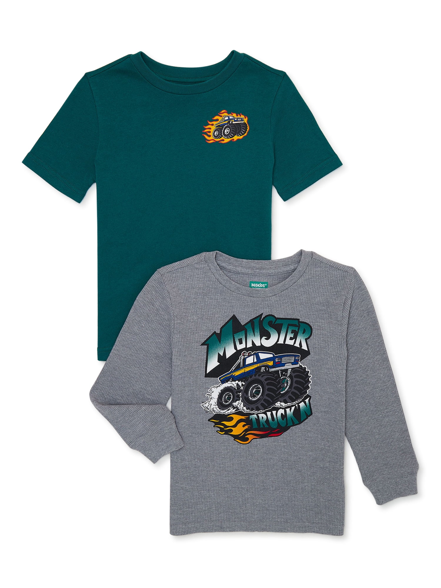 365 Kids from Garanimals Boys Long and Short Sleeve Graphic Tee, 2-Pack ...