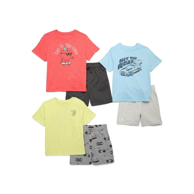 365 Kids from Garanimals Boys’ Mix and Match Tees and Shorts Kidpack, 6 ...