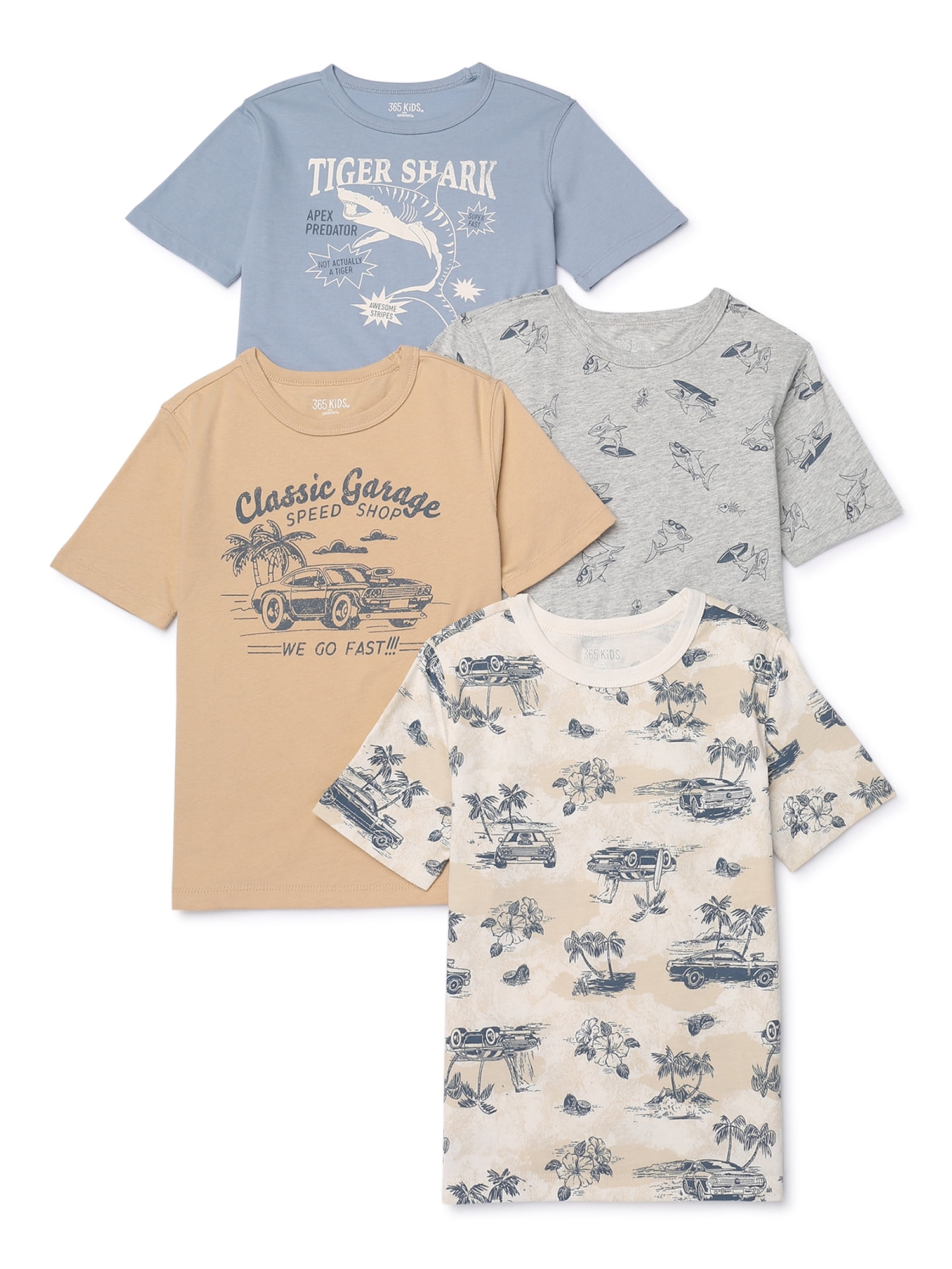 365 Kids from Garanimals Boys Mix and Match Tees with Short Sleeves, 4 ...